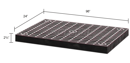 Add-A-Level™ Stackable Platform Add-On 2-5/8" Thick 2' x 8' Black