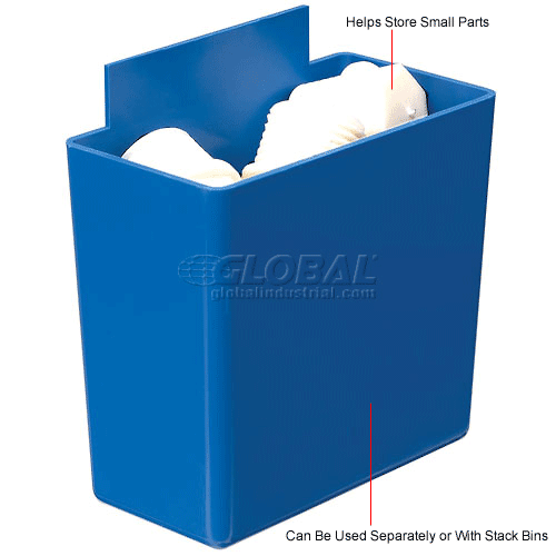 Little Bin QBC111 For Plastic Stacking Bins - 1-3/4 x 3-1/4 x 3 Blue ...