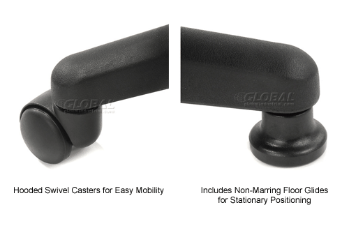 Interion® Task Stool with 360 Footrest- Polyurethane - Black