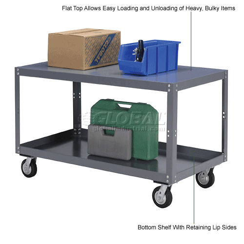 Global Industrial™ Portable Steel Table w/2 Shelves, 1200 lb. Capacity ...