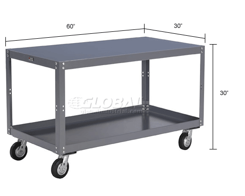 Global Industrial™ Portable Steel Table w/2 Shelves, 1200 lb. Capacity ...