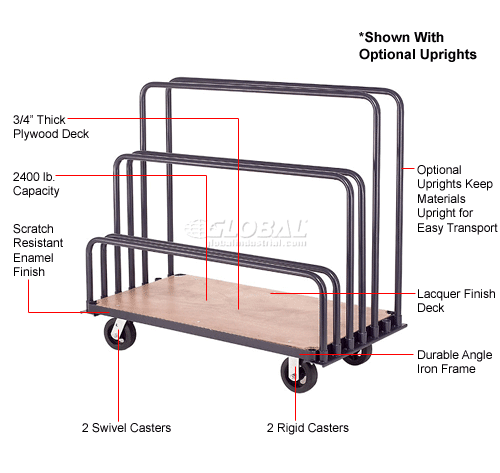 Global Industrial™ Adjustable Panel & Sheet Mover Truck 2400 Lb ...