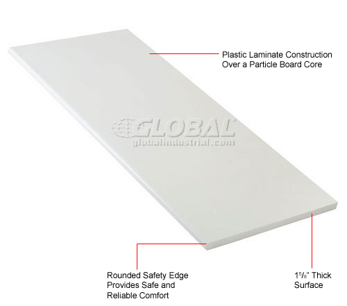 Global Industrial™ Workbench Top, Plastic Laminate Safety Edge, 48"W x ...