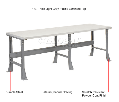 Global Industrial™ Flared Leg Workbench w/ Laminate Square Edge Top, 96 ...