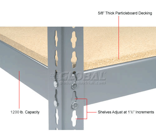 Global Industrial™ Wide Span Rack 96Wx24Dx84H, 3 Shelves Wood Deck 1100 ...