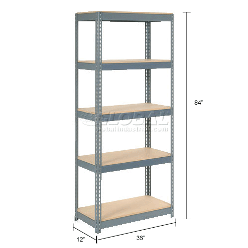 Global Industrial™ Extra Heavy Duty Shelving 36"W x 12"D x 84"H With 5 ...