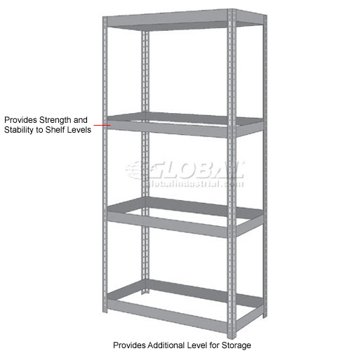 Global Industrial™ Additional Shelf Level Boltless 48"W x 18"D - Gray