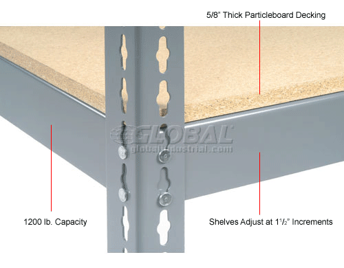 Global Industrial™ Additional Shelf Level Boltless Wood Deck 48"W x 24 ...
