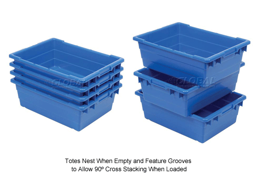 Quantum Cross Stack Nest Tub TUB2417-8 - 23-3/4 x 17-1/4 x 8 Blue - Pkg ...