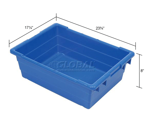 Quantum Cross Stack Nest Tub TUB2417-8 - 23-3/4 x 17-1/4 x 8 Blue - Pkg ...