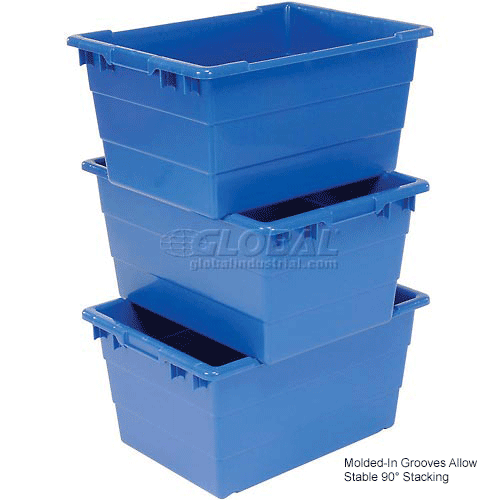 Quantum Cross Stack Nest Tub TUB2417-12 - 23-3/4 x 17-1/4 x 12 Blue - Pkg Qty 6 | 603121BL ...