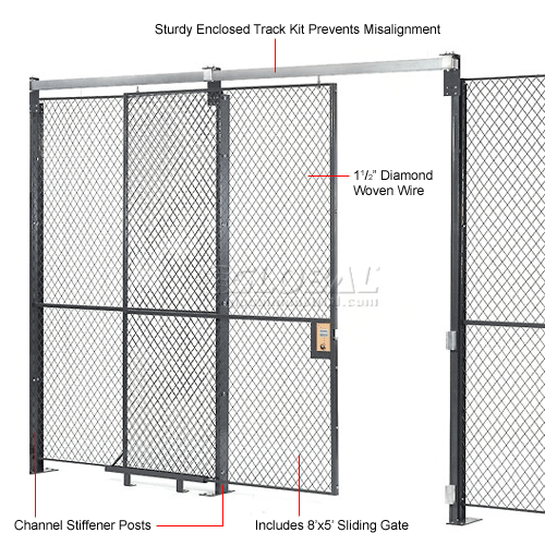 Global Industrial™ Wire Mesh Partition Security Room 20x10x8 with Roof ...