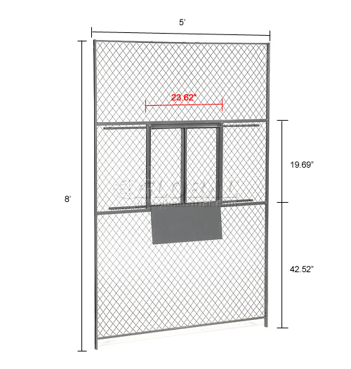 Global Industrial™ Wire Mesh Service Window for 8' Security Room