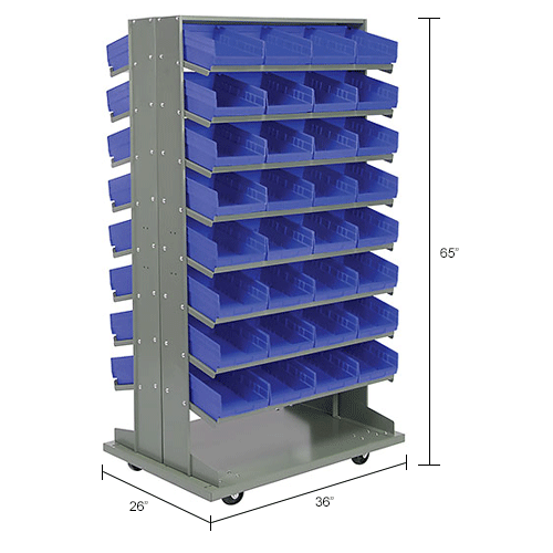 Global Industrial™ 16 Shelf Double-Sided Mobile Pick Rack - 64 Blue ...