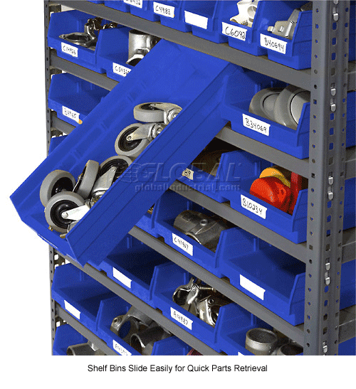 Global Industrial™ Steel Shelving - Total 72 4"H Plastic Shelf Bins ...