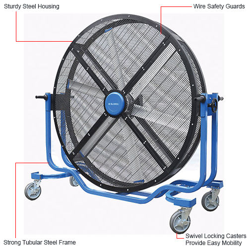 6' Mobile Industrial Cooling Barrel Fan, 40,000 CFM, 120V