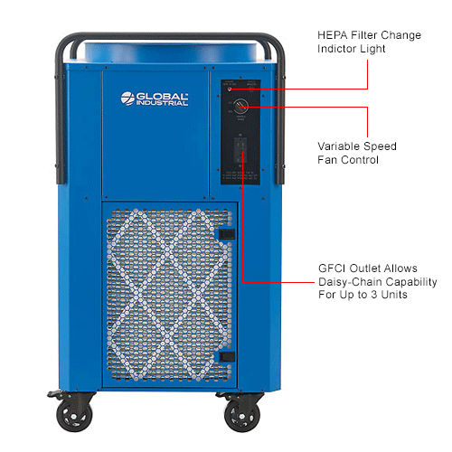 Commercial Air Scrubber & Negative Air Machine w/ HEPA Filtration, 3300 ...