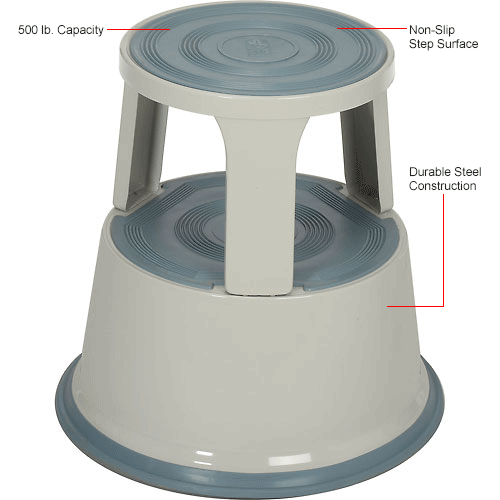 Global Industrial™ 17"H Rolling Step Stool - Gray