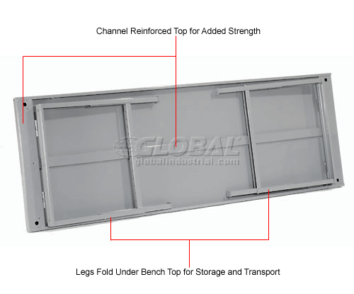 Global Industrial™ Heavy Duty Workbench w/ Hardboard Square Edge Top ...