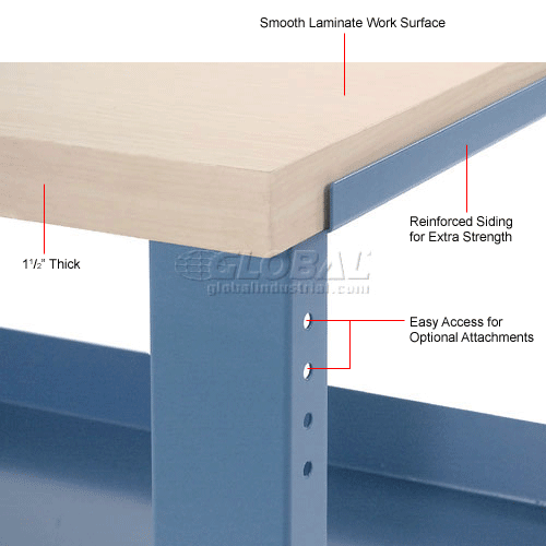 Global Industrial™ Complete Industrial Workbench With Plastic Laminate ...