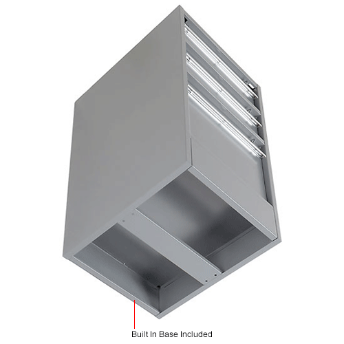 Global Industrial™ Steel Pedestal W/ 3 Drawers, 15-3/4"W x 20"D, Gray