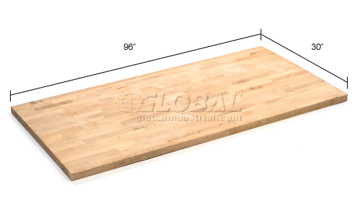 Global Industrial™ Maple Butcher Block Square Edge Workbench Top, 96"W ...