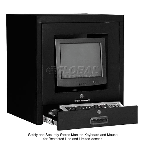 Global Industrial™ Countertop CRT Computer Cabinet, Black