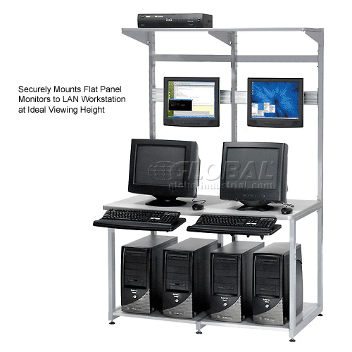 Global Industrial™ Flat Panel Monitor Track For 48" LAN Station