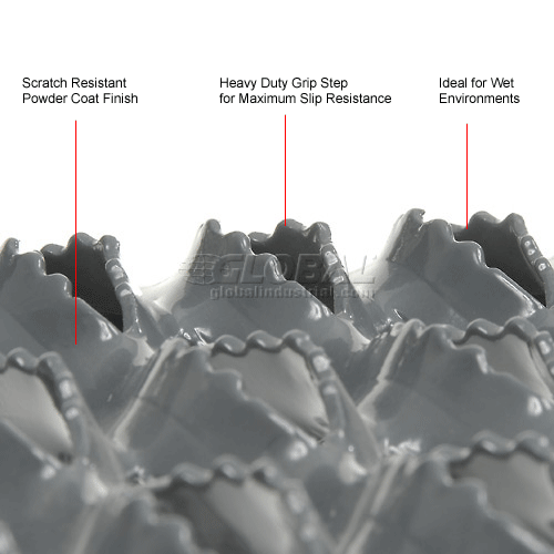 Grip 16"W 2 Step Steel Rolling Ladder 20"D Top Step - 21820GSU