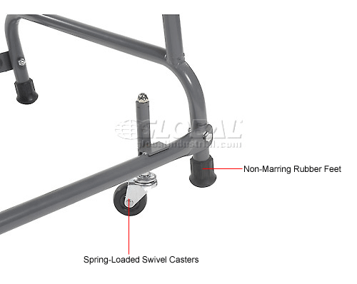 Grip 16"W 6 Step Steel Rolling Ladder 14"D Top Step - FSH618G