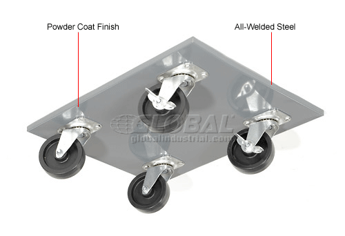 Global Industrial™ Premium Pedestal Dolly Base, 16"W x 20"D, Gray