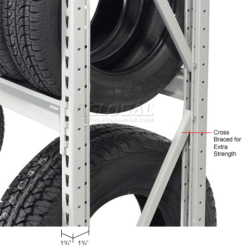 Global Industrial™ Heavy Duty Tire Rack 3 Tier Starter 72"W x 18"D x 72"H