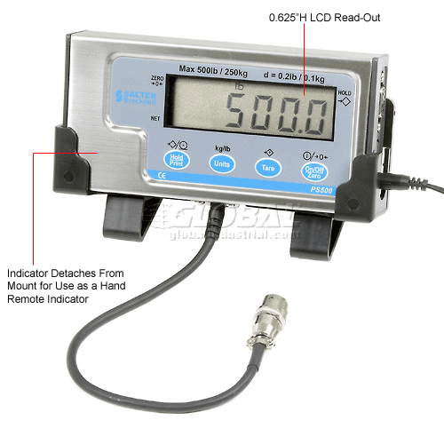Brecknell PS500 Series Low Profile Digital Floor Scale, 500 lb x 0.2 lb ...