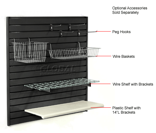 Steel Slatwall Panel 96"H X 48"W Black - Pkg Qty 4