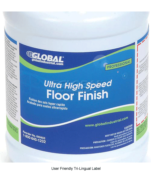 Global Industrial™ Ultra High Speed Floor Finish, 1 Gallon Bottle, 4/Case