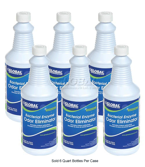 Global Industrial™ Bacterial Enzyme Odor Eliminator, 1 Quart Bottle, 6/Case