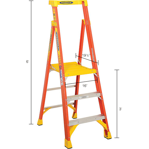 Werner 3' Type 1A Fiberglass Podium Ladder - PD6203