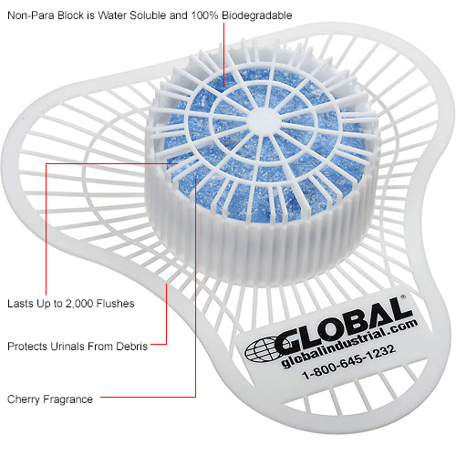Global Industrial™ Non-Para Extra Strength Urinal Screen - Cherry 12 ...