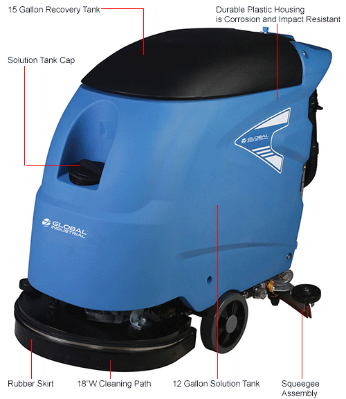 Floor Care Machines & Vacuums | Scrubbers | Global Industrial™ Electric ...