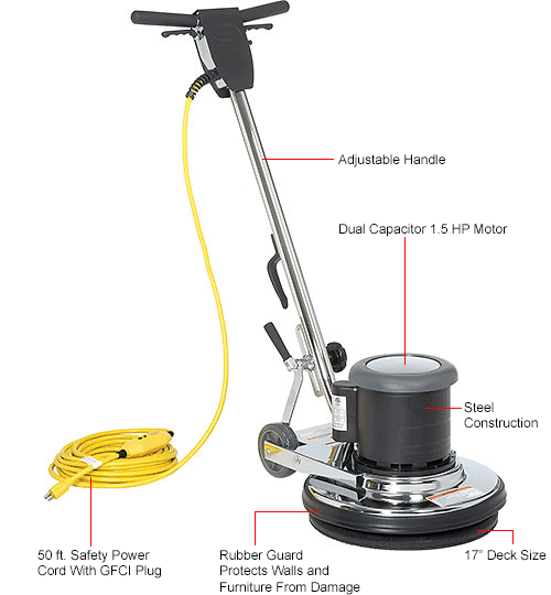 Global Industrial™ Low Speed Floor Machine, 17" Cleaning Path