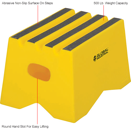 Global Industrial™ 1 Step Plastic Step Stand, 19-1/2"W x 13-1/2"L x 12 ...
