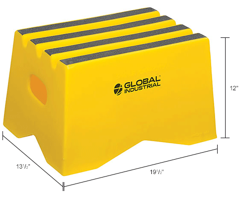 Global Industrial™ 1 Step Plastic Step Stand, 19-1/2"W x 13-1/2"L x 12 ...