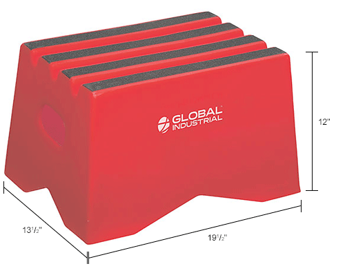 Global Industrial™ 1 Step Plastic Step Stand, 19-1/2"W x 13-1/2"L x 12 ...