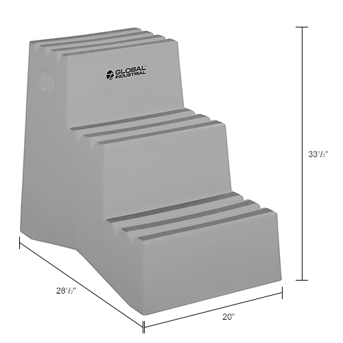 Global Industrial™ 3 Step Plastic Step Stand, 20"W x 28-1/2"L x 33-1/2 ...