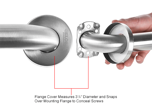 Global Industrial™ Straight Grab Bar, Satin Stainless Steel - 36"W x 1 ...