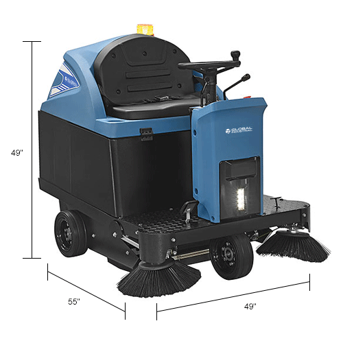 Global Industrial™ Auto Ride-On Sweeper, 49" Cleaning Path