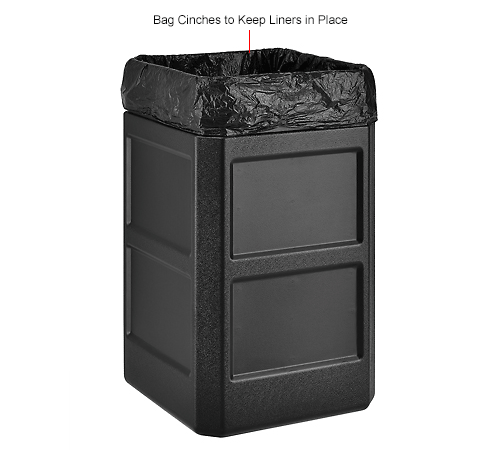 Global Industrial™ Square Plastic Waste Receptacle With Dome Lid, 42 ...