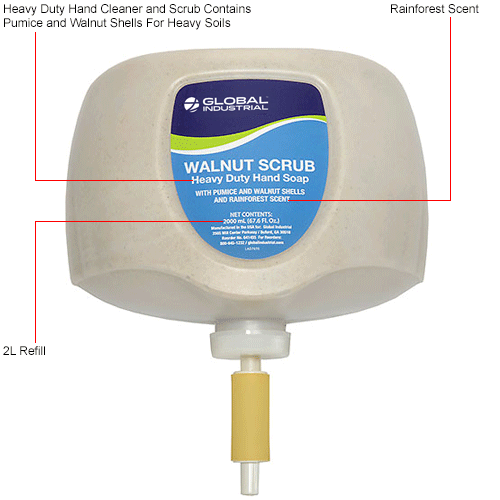 Global Industrial™ Walnut Scrub Heavy Duty Hand Cleaner, Rainforest ...