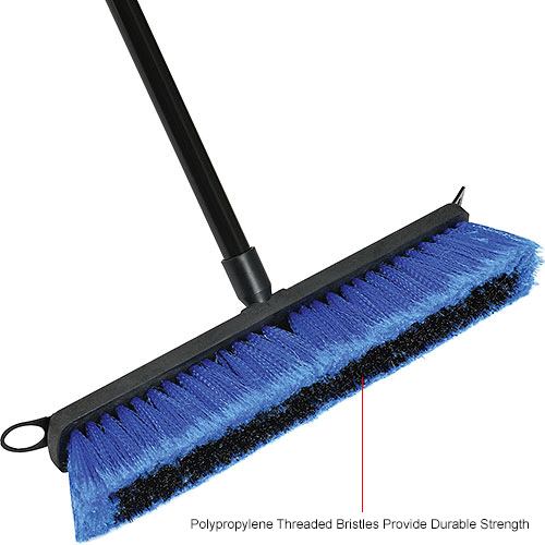 Global Industrial™ 18" Push Broom W/ Plastic Block & Steel Handle ...