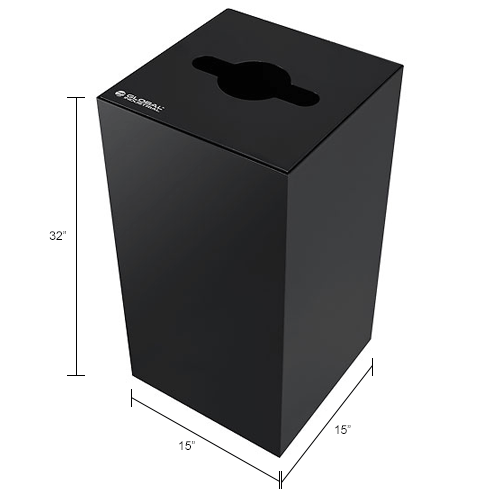 Global Industrial™ Square Recycling Can with Mixed Recycling Lid, 32 ...